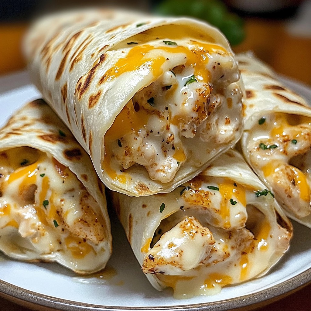 Käsige Knoblauch-Hähnchen-Wraps – Einfach, Aromatisch und Unglaublich ...